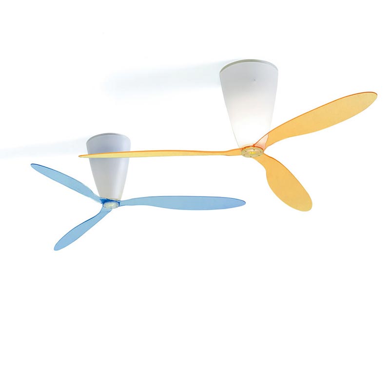 Luceplan Blow Ventilatore D28 Con Telecomando e Pale Blu – Stilluce Store