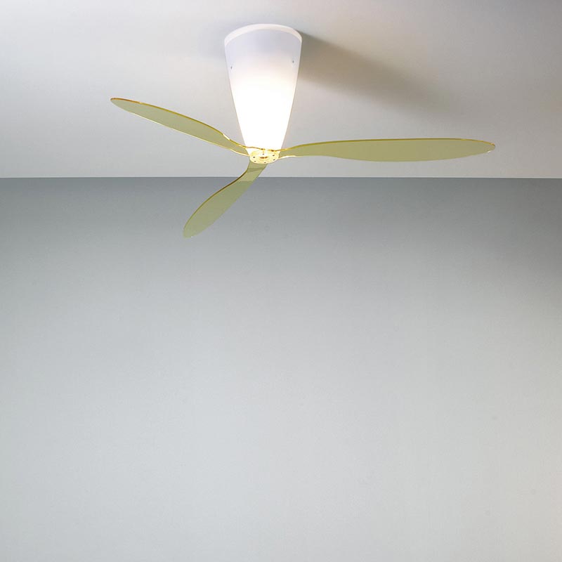 Luceplan Blow Ventilatore D28 Con Telecomando e Pale Verdi – Stilluce Store