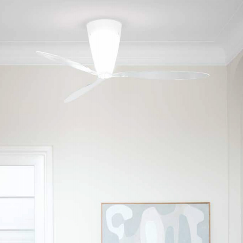 Luceplan Blow Ventilatore D28 Con Telecomando e Pale Trasparenti ...